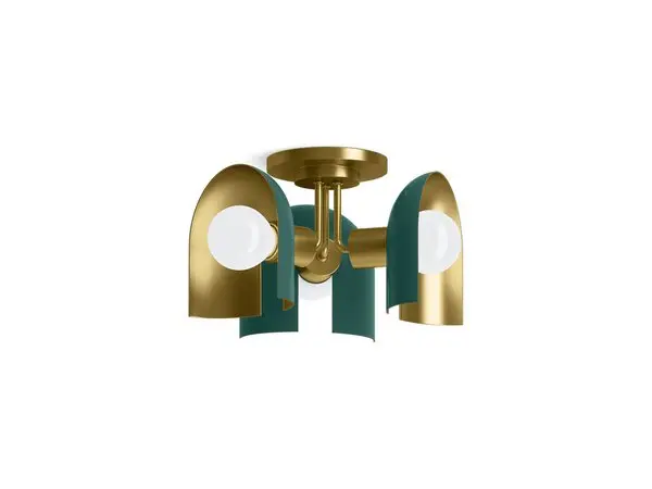 KOHLER Jabot 3-13/16" Flush-mount - Jade W/brushed Moderne Brass Accents