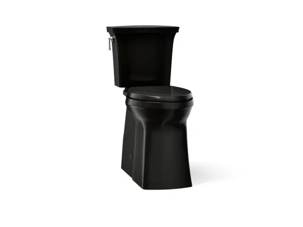 KOHLER Corbelle Tall Two-piece Elongated Toilet With Skirted Trapway, 1.28 Gpf - Black Black