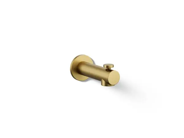 KOHLER Elate Wall-mount Bath Spout With Diverter - Vibrant Brushed Moderne Brass