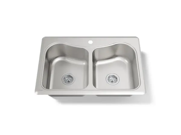 KOHLER Staccato 33" Top-mount Double-bowl Kitchen Sink - One-color