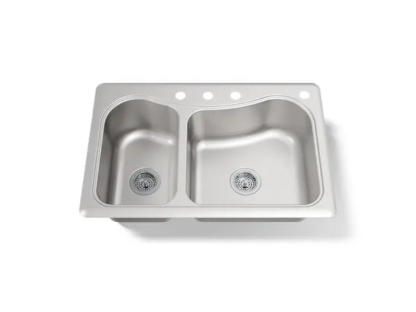 KOHLER Staccato 33" Top-mount Double-bowl Kitchen Sink - One-color