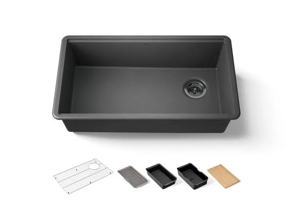 KOHLER Billings 32-1/2" Undermount Single-bowl Workstation Kitchen Sink - One-color