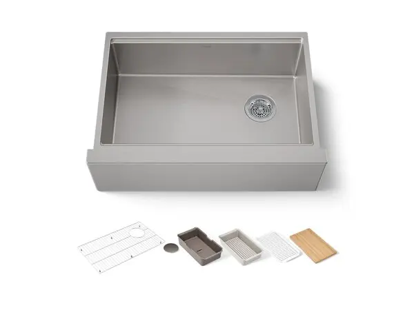 KOHLER Strive 29-1/2" Undermount Single-bowl Farmhouse Workstation Kitchen Sink - One-color