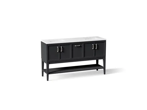 KOHLER Winnow 60" Bathroom Vanity Cabinet With Sinks And Quartz Top - One-color