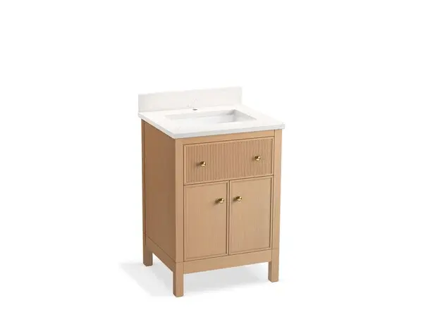 KOHLER Malin Studio Mcgee 24" Bathroom Vanity Cabinet With Sink And Quartz Top - One-color