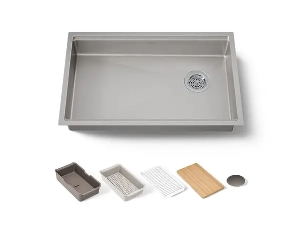 KOHLER Strive 29" Undermount Single-bowl Workstation Kitchen Sink - One-color