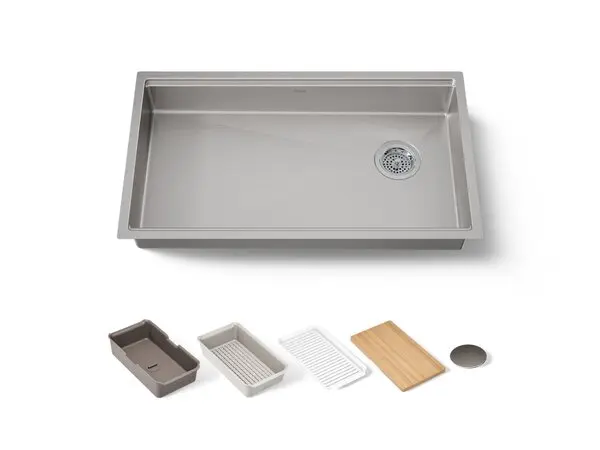 KOHLER Strive 32" Undermount Single-bowl Workstation Kitchen Sink - One-color