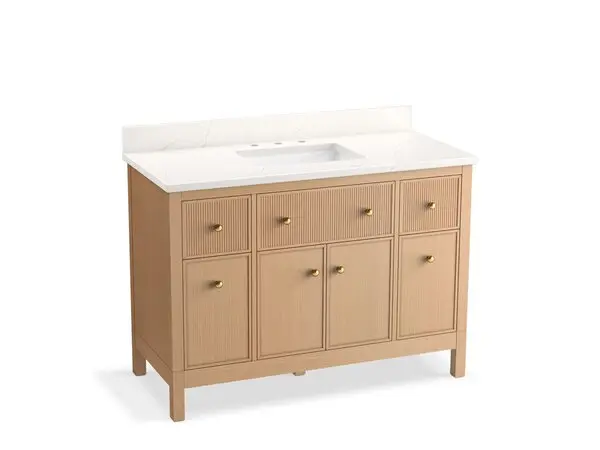 KOHLER Malin Studio Mcgee 48" Bathroom Vanity Cabinet With Sink And Quartz Top - One-color