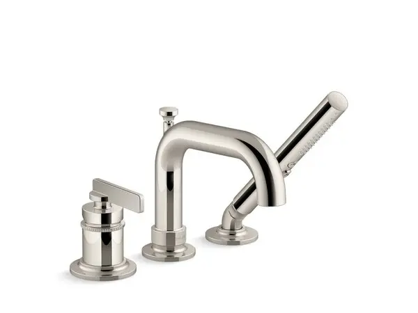 KOHLER Castia Studio Mcgee Deck-mount Bath Faucet With Handshower - Vibrant Polished Nickel
