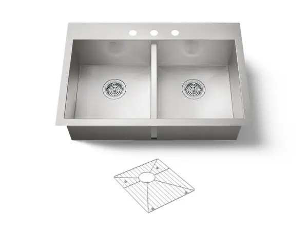 KOHLER Vault 33" Top-/undermount Double-bowl Kitchen Sink - One-color