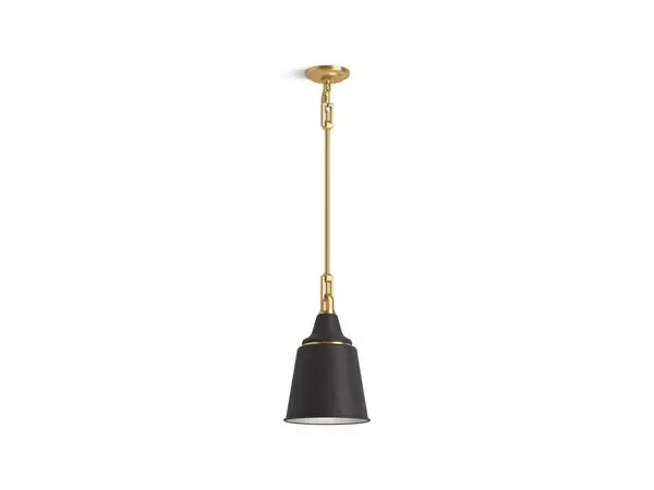KOHLER Varla 9" Pendant - Black With Brass Trim