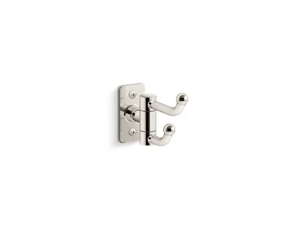 KOHLER Castia Studio Mcgee Double Robe Hook - Vibrant Polished Nickel