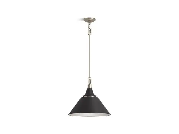 KOHLER Varla 16" Pendant - Matte Black With Brushed Nickel