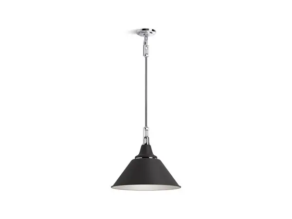 KOHLER Varla 16" Pendant - Polished Chrome/matte Black