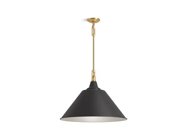 KOHLER Varla 24" Pendant - Black With Brass Trim