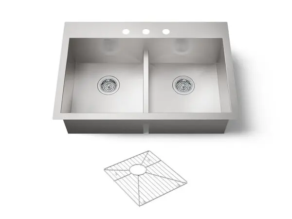 KOHLER Vault Smart Divide 33" Top-/undermount Double-bowl Kitchen Sink - One-color