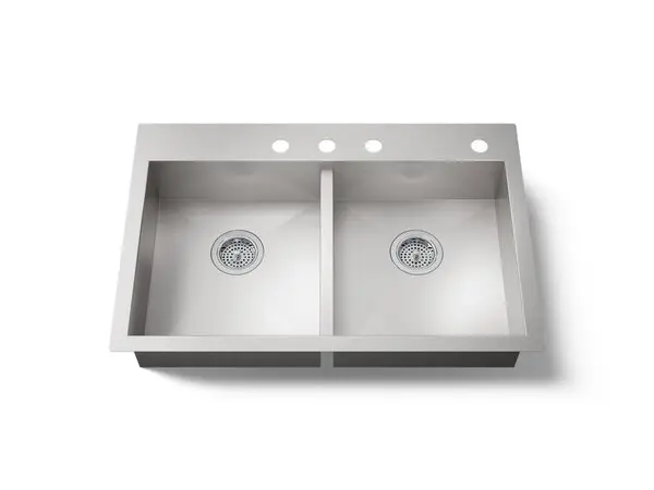 KOHLER Vault 33" Top-/undermount Double-bowl Kitchen Sink - One-color