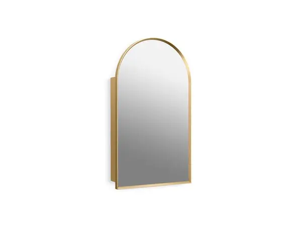 KOHLER Verdera 20" X 34" Arched Framed Medicine Cabinet, Left-hinged - Moderne Brushed Gold