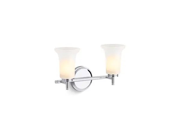 KOHLER Bellera Two-light Sconce With Frosted Shades - Polished Chrome