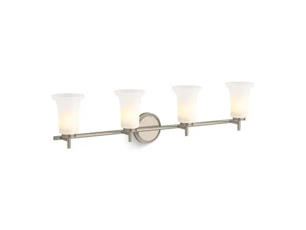 KOHLER Bellera Four-light Sconce With Frosted Shades - Brushed Nickel