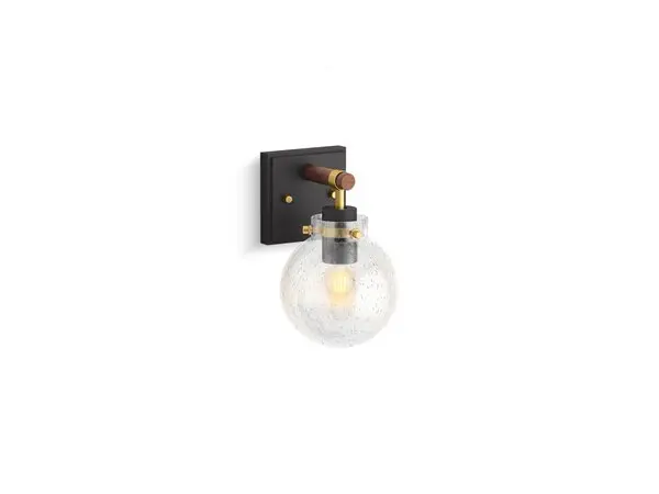 KOHLER Holt One-light Sconce - Black With Brass Trim