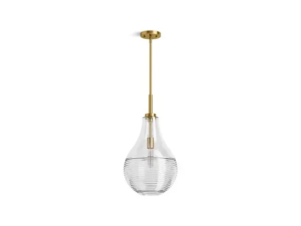 KOHLER Simplice 12" Teardrop Pendant - Brushed Moderne Brass