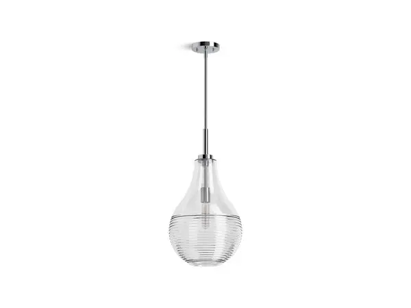 KOHLER Simplice 12" Teardrop Pendant - Polished Chrome