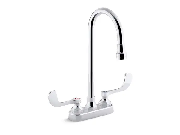 KOHLER Triton Bowe 1.0 Gpm Centerset Bathroom Sink Faucet With Laminar Flow, Gooseneck Spout And Wristblade Handles, Drain Not Included - One-color