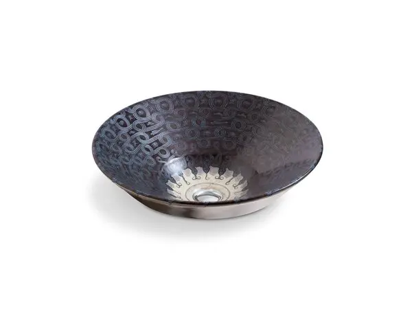 KOHLER Serpentine Bronze Conical Bell 16-1/4" Round Vessel Bathroom Sink, No Overflow - One-color
