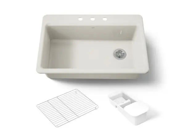 KOHLER Riverby 33" Top-mount Single-bowl Workstation Kitchen Sink - One-color