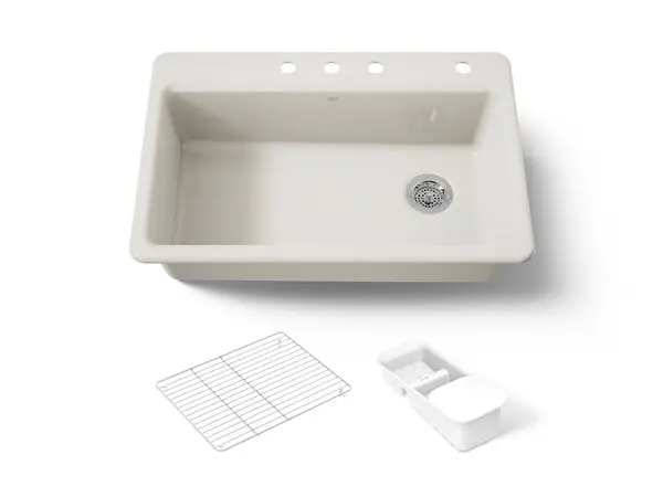 KOHLER Riverby 33" Top-mount Single-bowl Workstation Kitchen Sink - One-color