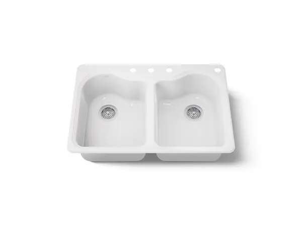 KOHLER Hartland 33" Top-mount Double-bowl Kitchen Sink - One-color