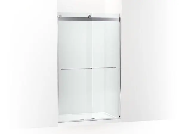 KOHLER Levity Plus Frameless Sliding Shower Door, 77-9/16" H X 44-5/8 47-5/8" W, With 5/16"-thick Crystal Clear Glass - One-color