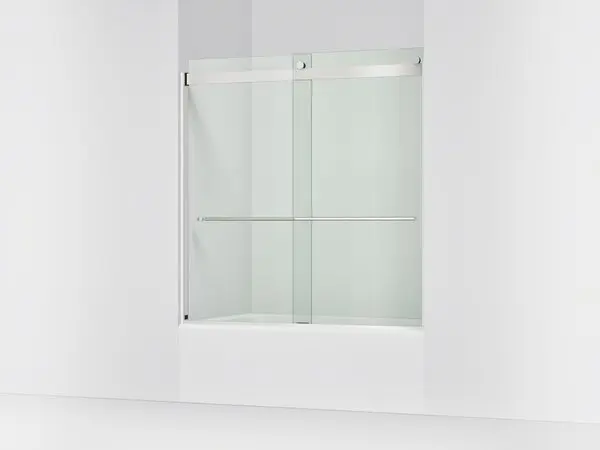 KOHLER Levity Plus 56-5/8"-59-5/8" W X 61.53" H Bypass Bath Door With 3/8"-thick Crystal Clear Glass - One-color