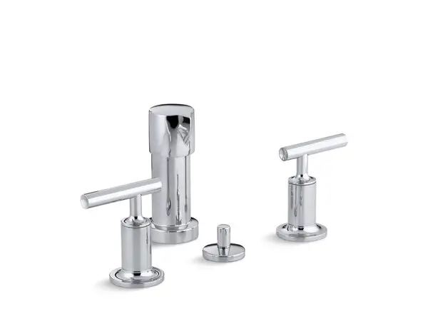 KOHLER Purist Vertical Spray Bidet Faucet With Lever Handles - Polished Chrome
