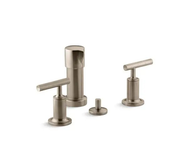 KOHLER Purist Vertical Spray Bidet Faucet With Lever Handles - Vibrant Brushed Bronze