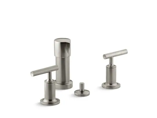 KOHLER Purist Vertical Spray Bidet Faucet With Lever Handles - Vibrant Brushed Nickel
