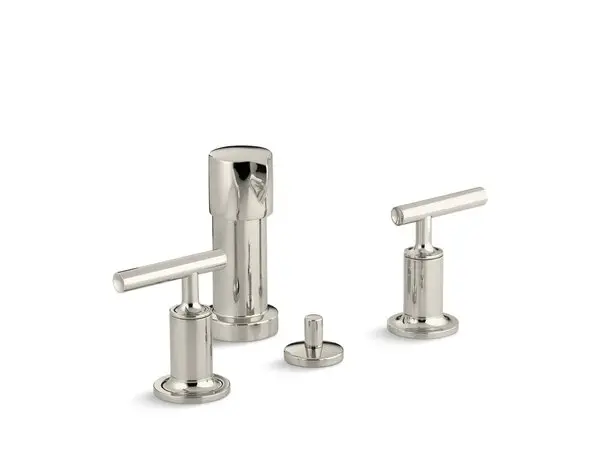 KOHLER Purist Vertical Spray Bidet Faucet With Lever Handles - Vibrant Polished Nickel