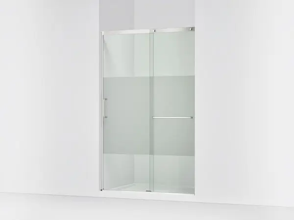 KOHLER Elate Sliding Shower Door, 75-1/2" H X 44-1/4 47-5/8" W, With Heavy 5/16" Thick Crystal Clear Glass With Privacy Band - One-color