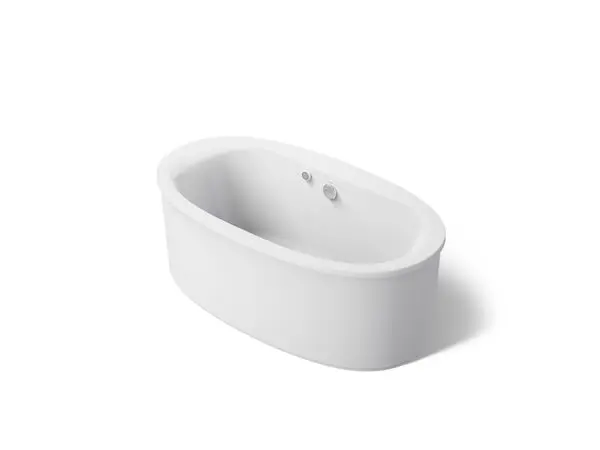 KOHLER Sunstruck 65-1/2" X 35-1/2" Freestanding Bath With Bask Heated Surface And Straight Shroud - One-color