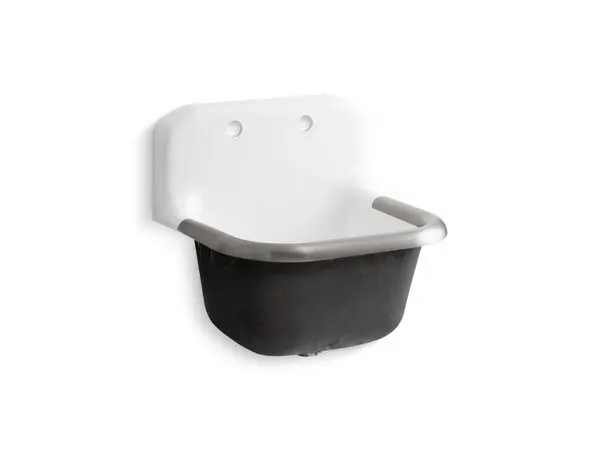 KOHLER Bannon 24" X 20-1/4" Wall-mount Or P-trap Mount Service Sink With Rim Guard And Back Drilled On 8" Centers - One-color