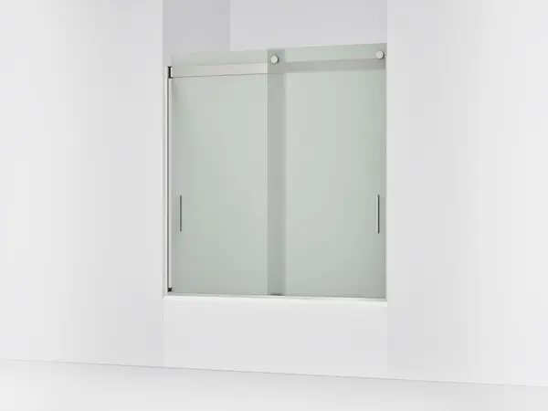 KOHLER Levity Sliding Bath Door, 62" H X 56-5/8 59-5/8" W, With 1/4" Thick Frosted Glass - One-color
