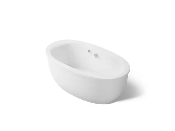 KOHLER Sunstruck 65-1/2" X 35-1/2" Oval Freestanding Bath With Bask Heated Surface And Fluted Shroud - One-color
