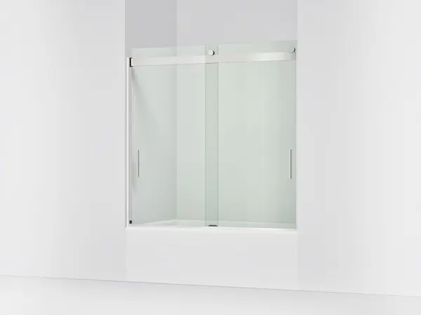 KOHLER Levity Sliding Bath Door, 59-3/4" H X 56-5/8 59-5/8" W, With 1/4" Thick Crystal Clear Glass - One-color