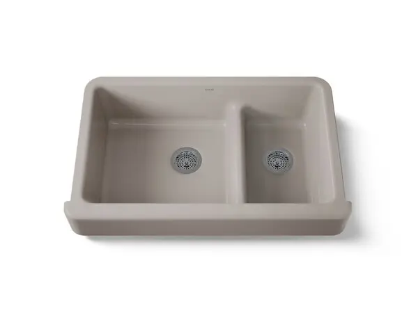 KOHLER Whitehaven Smart Divide 35-1/2" Undermount Double-bowl Farmhouse Kitchen Sink With Short Apron - One-color