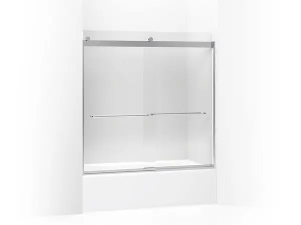 KOHLER Levity Sliding Bath Door, 59-3/4" H X 56-5/8 59-5/8" W, With 1/4" Thick Crystal Clear Glass - One-color