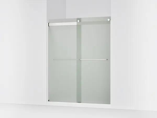 KOHLER Levity Sliding Shower Door, 74" H X 56-5/8 59-5/8" W, With 1/4" Thick Frosted Glass - One-color
