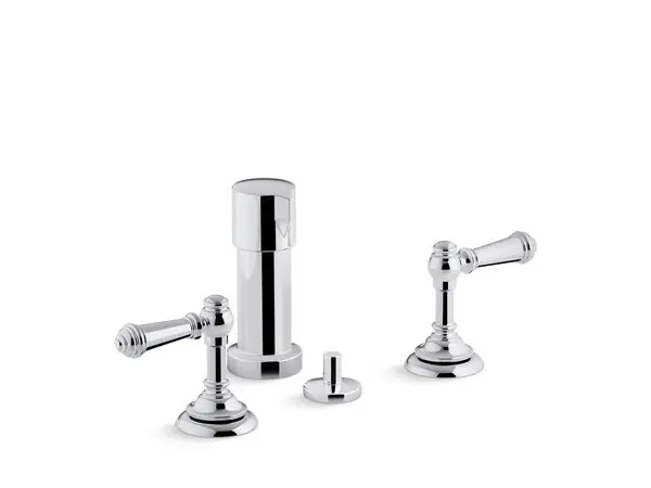 KOHLER Artifacts Widespread Bidet Faucet With Lever Handles - Polished Chrome