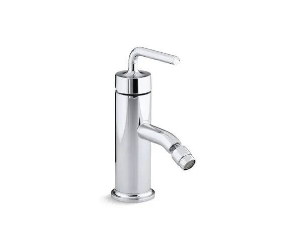 KOHLER Purist Horizontal Swivel Spray Aerator Bidet Faucet With Straight Lever Handle - Polished Chrome