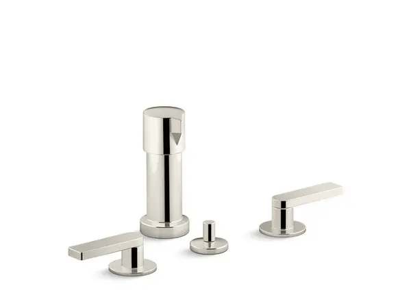 KOHLER Composed Widespread Bidet Faucet With Lever Handles - Vibrant Polished Nickel